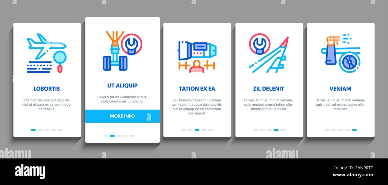 Aircraft mechanic aviation icons set vector maintenance plane hi-res ...