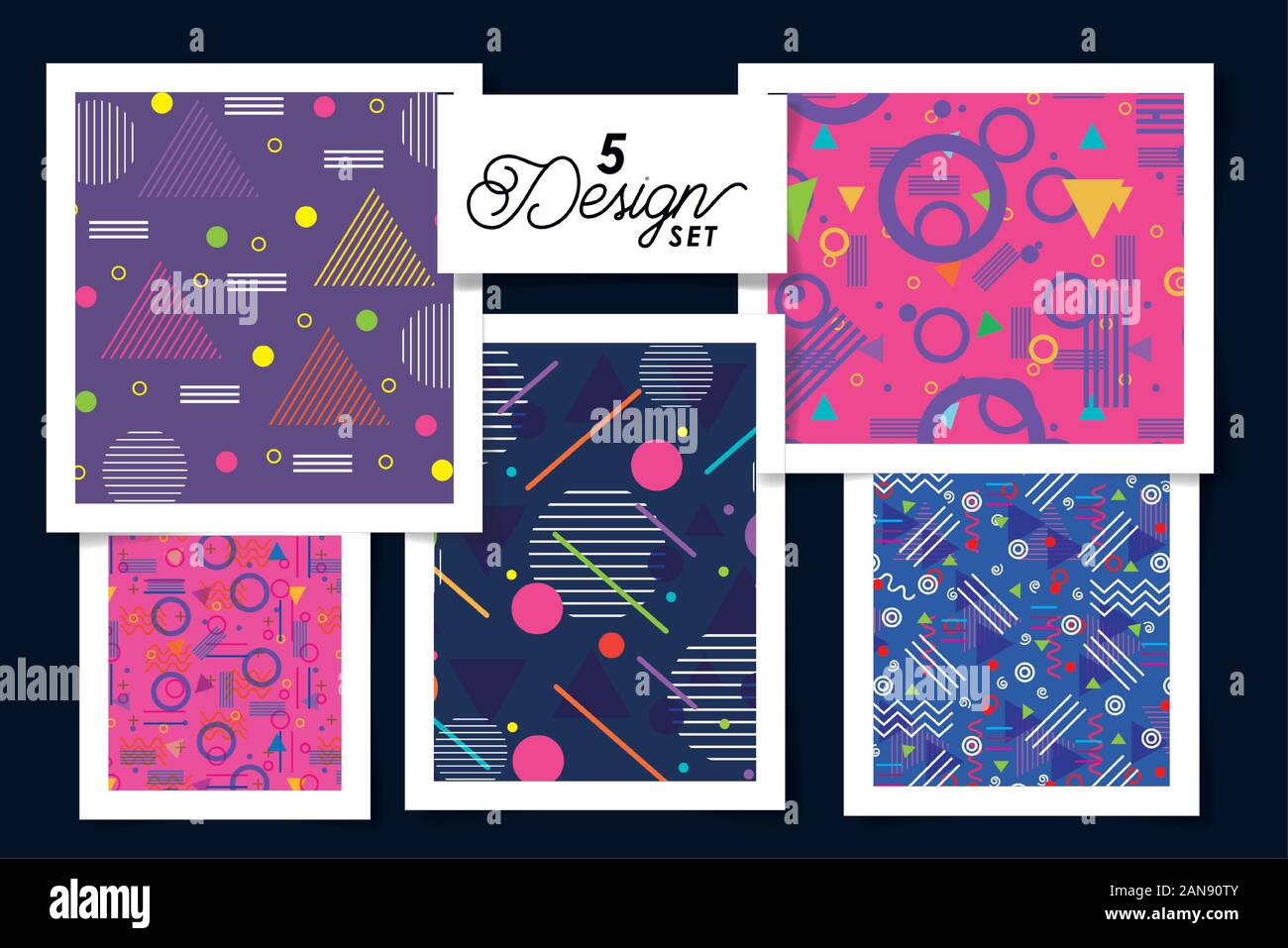 Five designs of retro and pattern backgrounds Stock Vector Image & Art ...