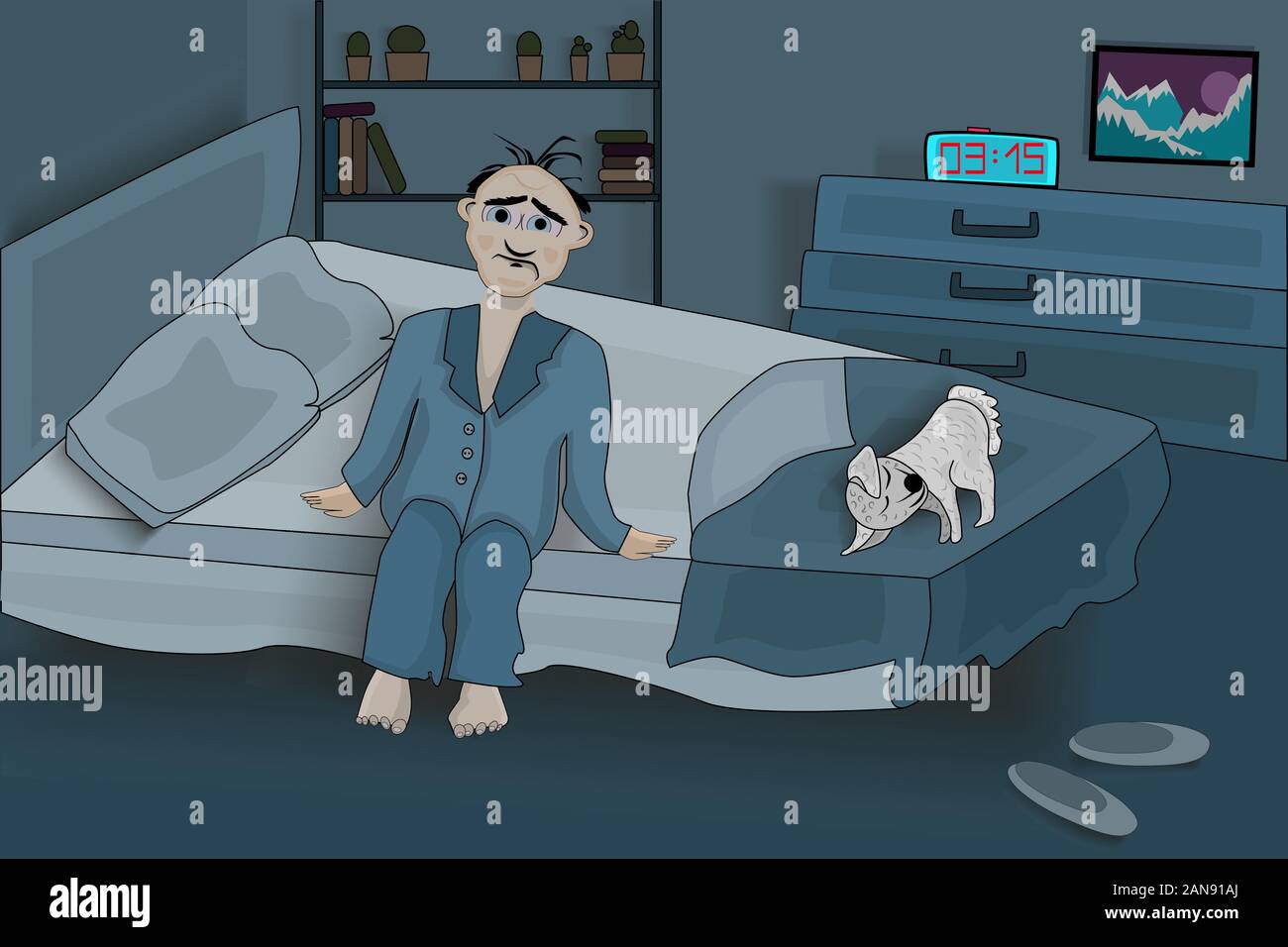 Stressed old man cartoon hi-res stock photography and images - Alamy