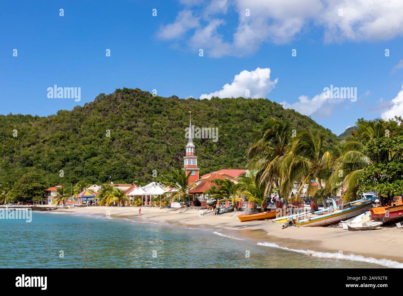 Les Anses d'Arlet, Martinique, FWI - The village on the beach Stock ...