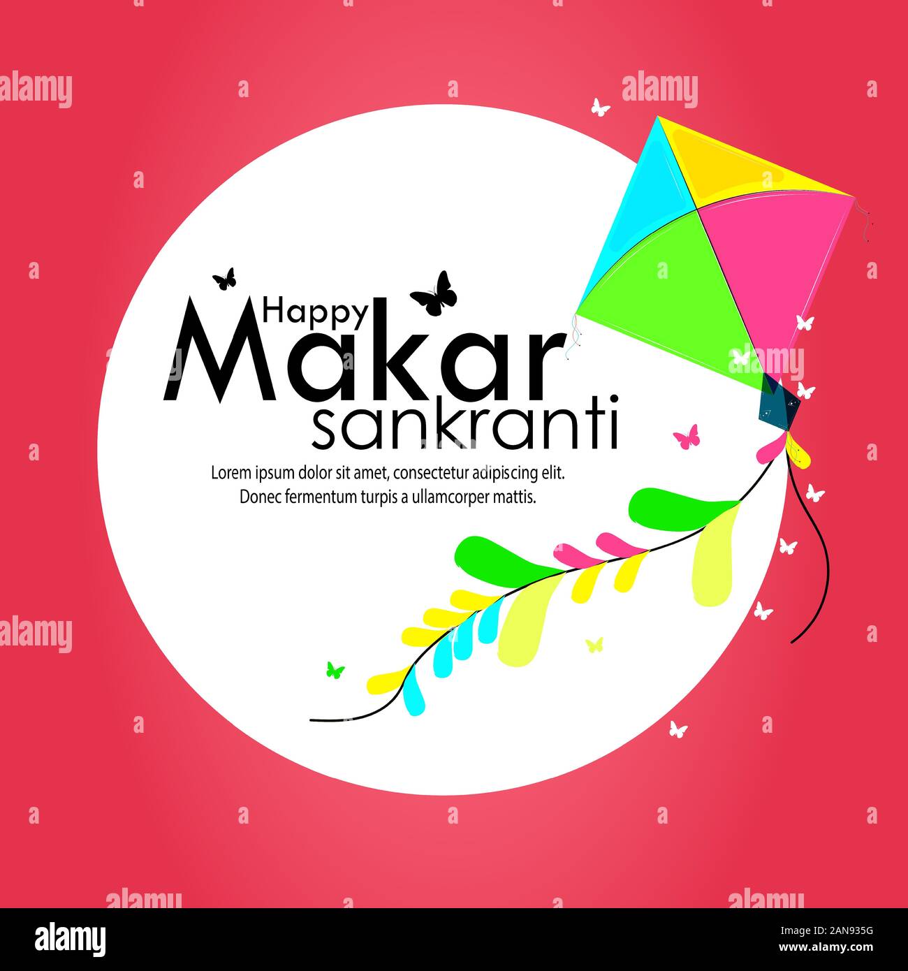 vector illustration of Happy Makar Sankranti holiday India festival ...