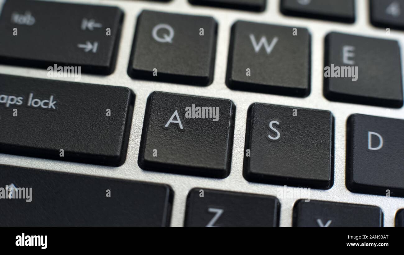 Laptop keyboard, feature for text typing and editing, typewriter-style ...