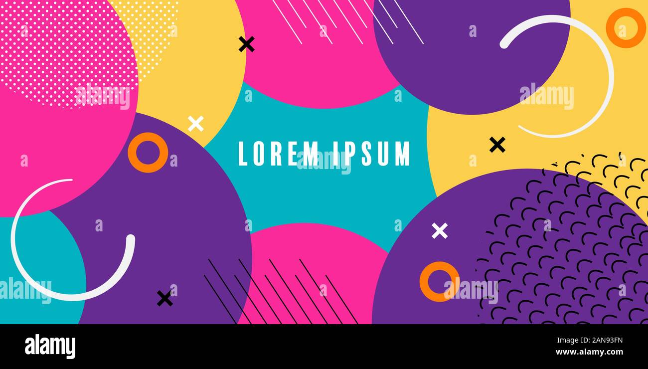 Memphis style abstract background for presentation template, poster ...