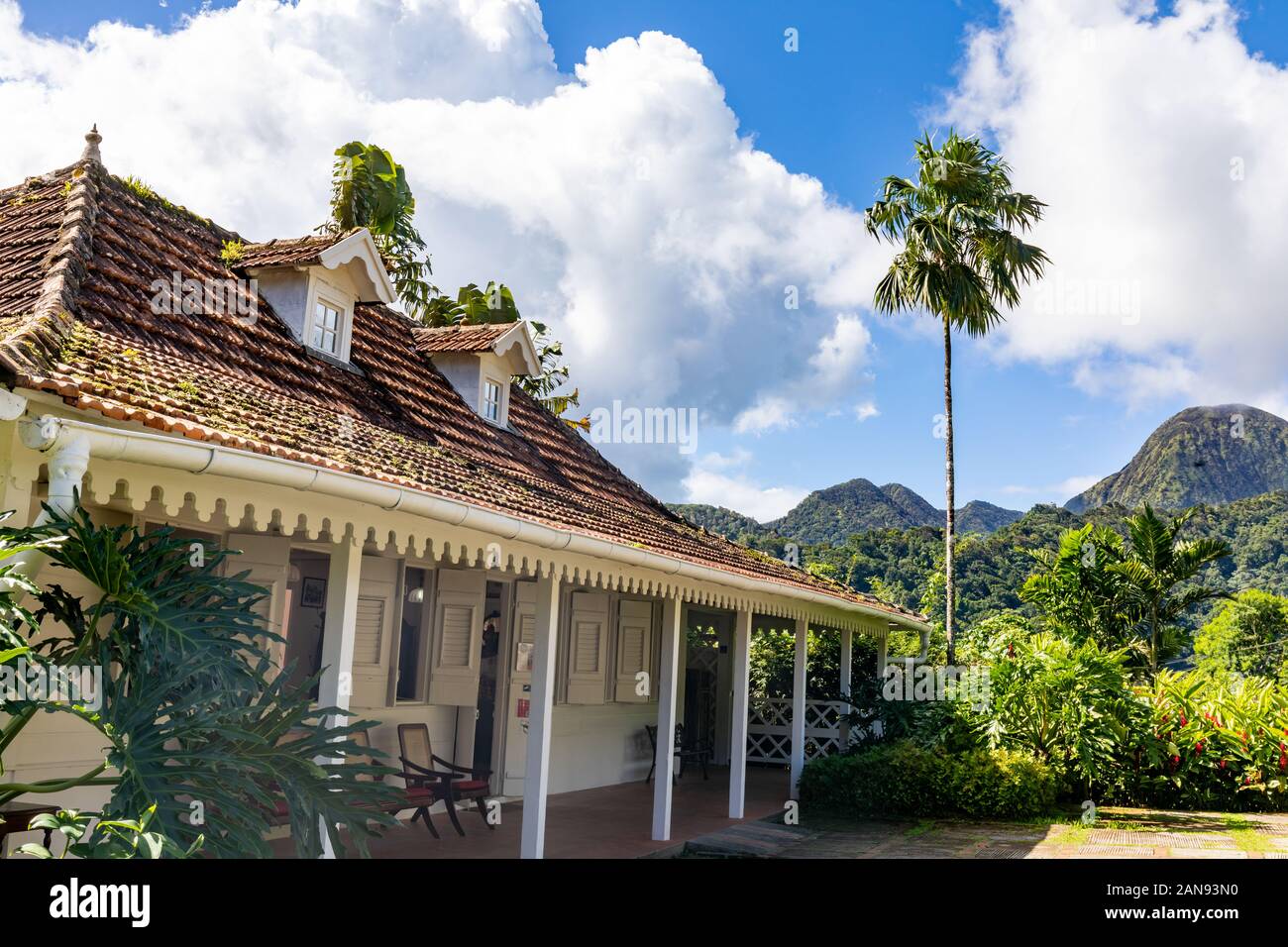 Fort de France, Martinique, FWI - Creole house in Balata gardens Stock ...