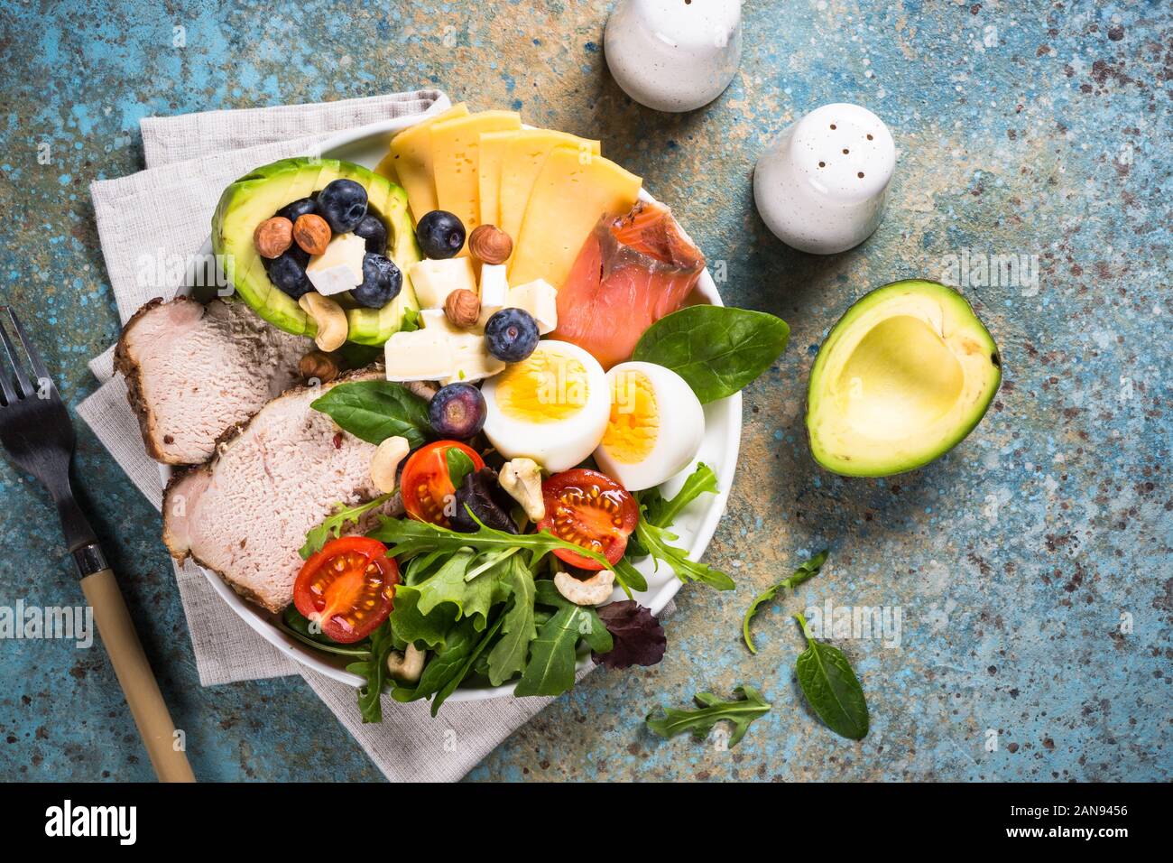 Keto* plate avocado nuts hi-res stock photography and images - Alamy