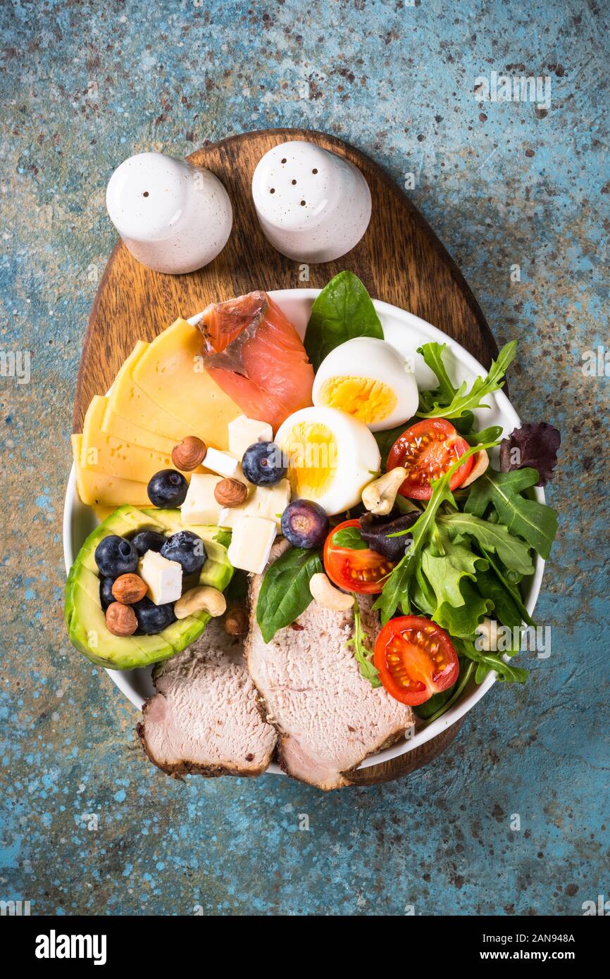 Keto* plate avocado nuts hi-res stock photography and images - Alamy