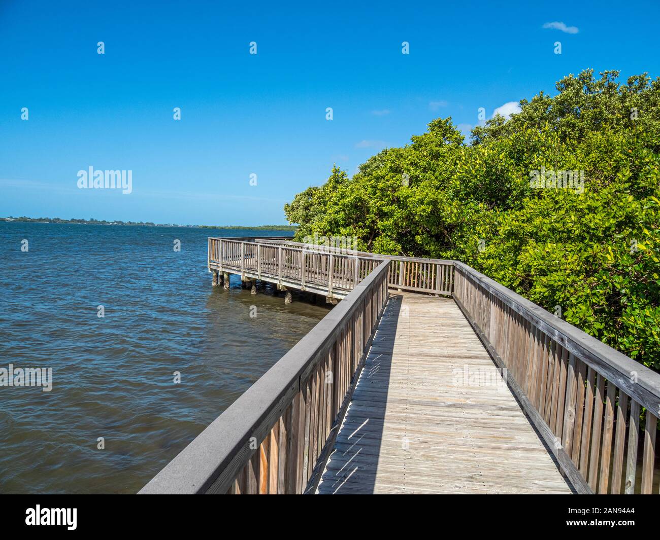 Boardwalk on Lemon Bay Aquatic Preserve in Lemon Bay Park in Englewood ...
