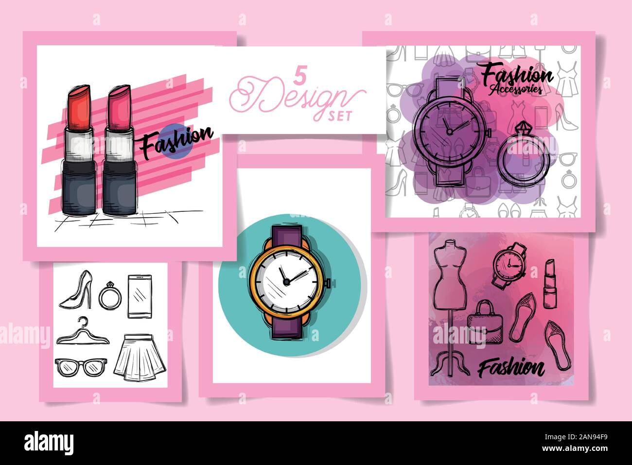 Five designs of female fashion cloth Stock Vector Image & Art - Alamy