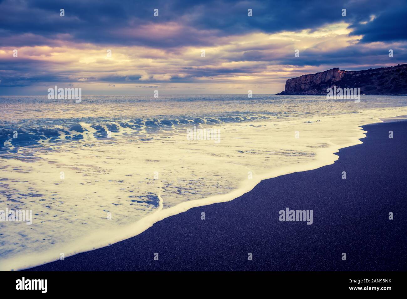 Fantastic view of beach Torre Conca (cape Rais Gerbi). Dramatic scene ...