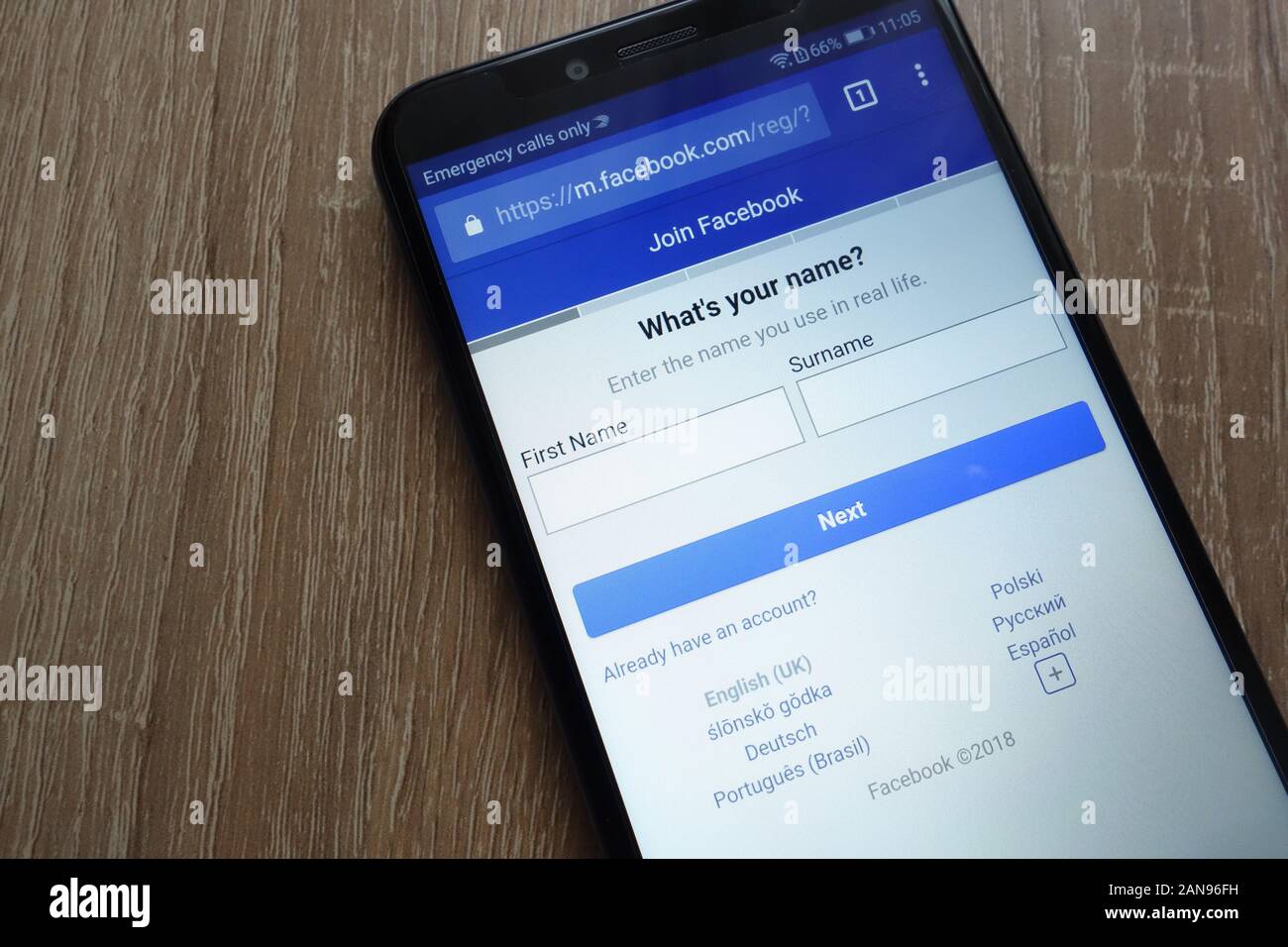 Facebook website displayed on a new modern smartphone Stock Photo - Alamy