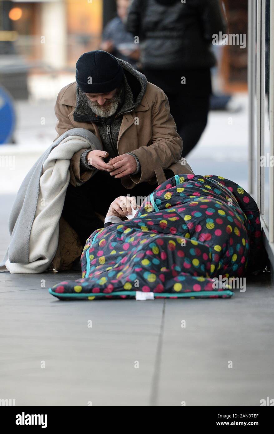 Ricky (left) and John who are both homeless and living on the streets ...