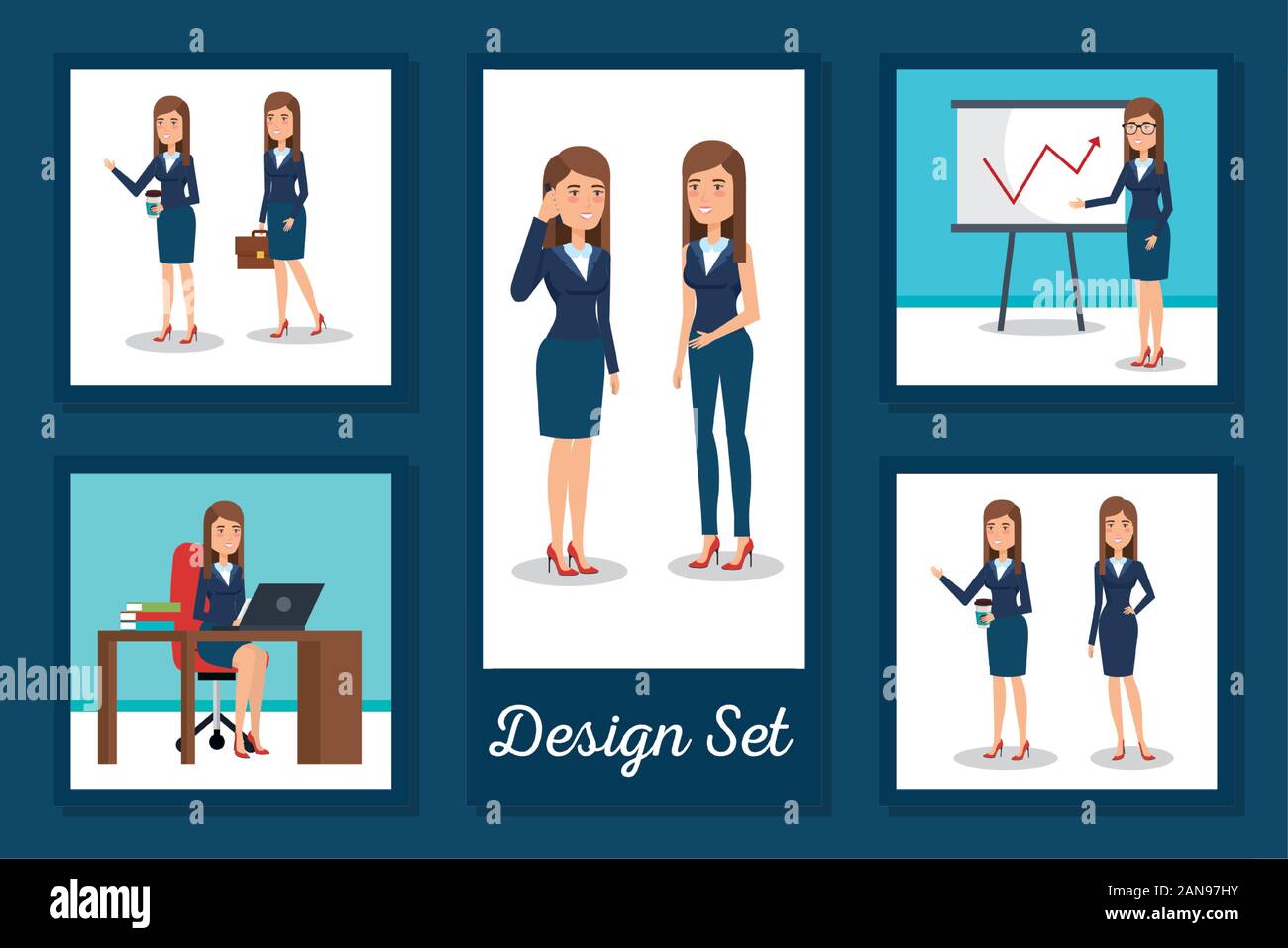 Corporate businesswomen set vector design Stock Vector Image & Art - Alamy