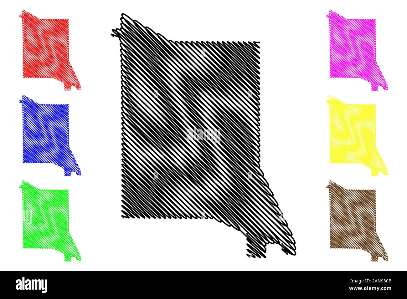 Umm Salal (State of Qatar, Municipalities of Qatar) map vector ...
