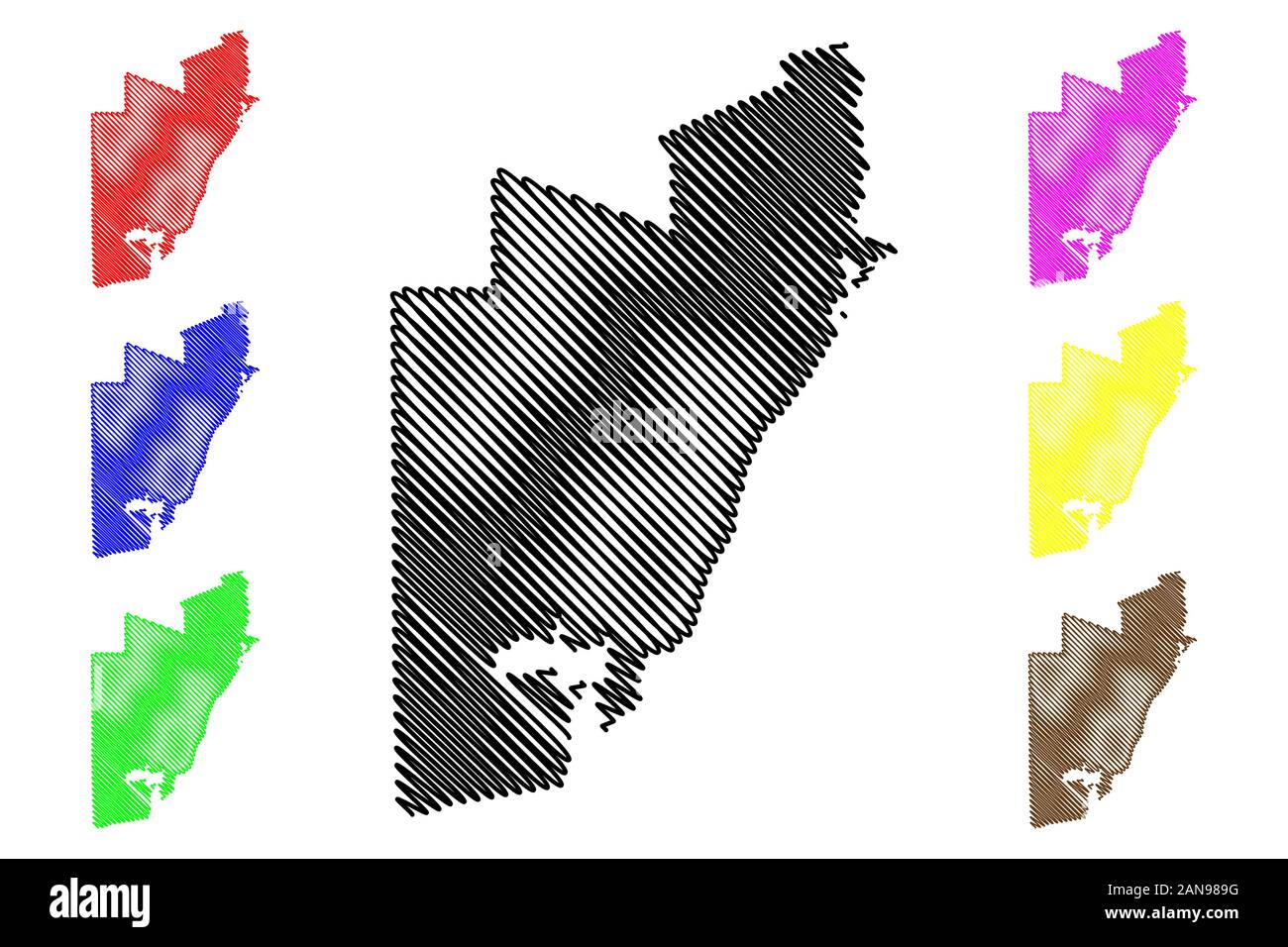 Al Wakrah (State of Qatar, Municipalities of Qatar) map vector ...