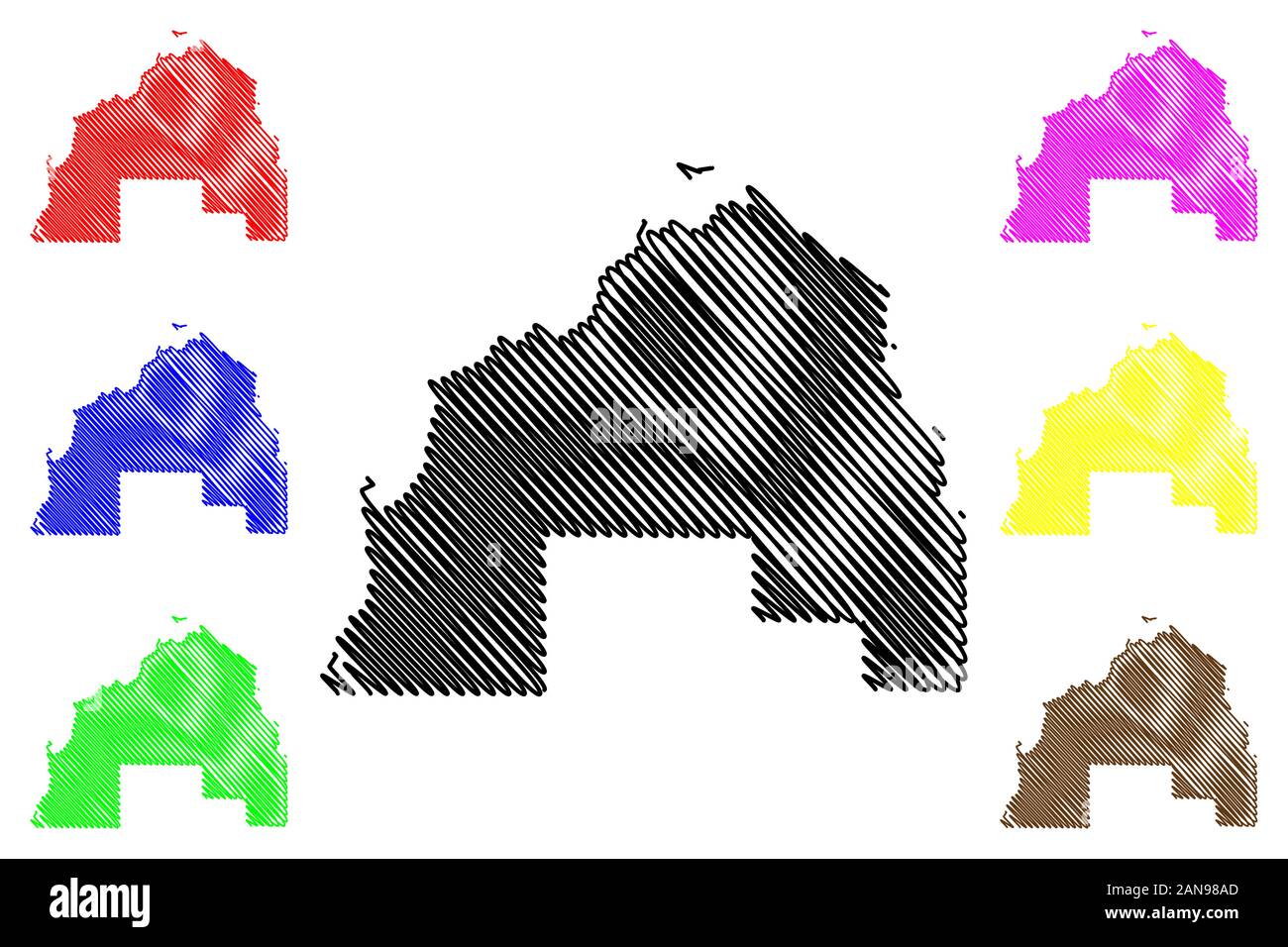 Al Shamal (State of Qatar, Municipalities of Qatar) map vector ...