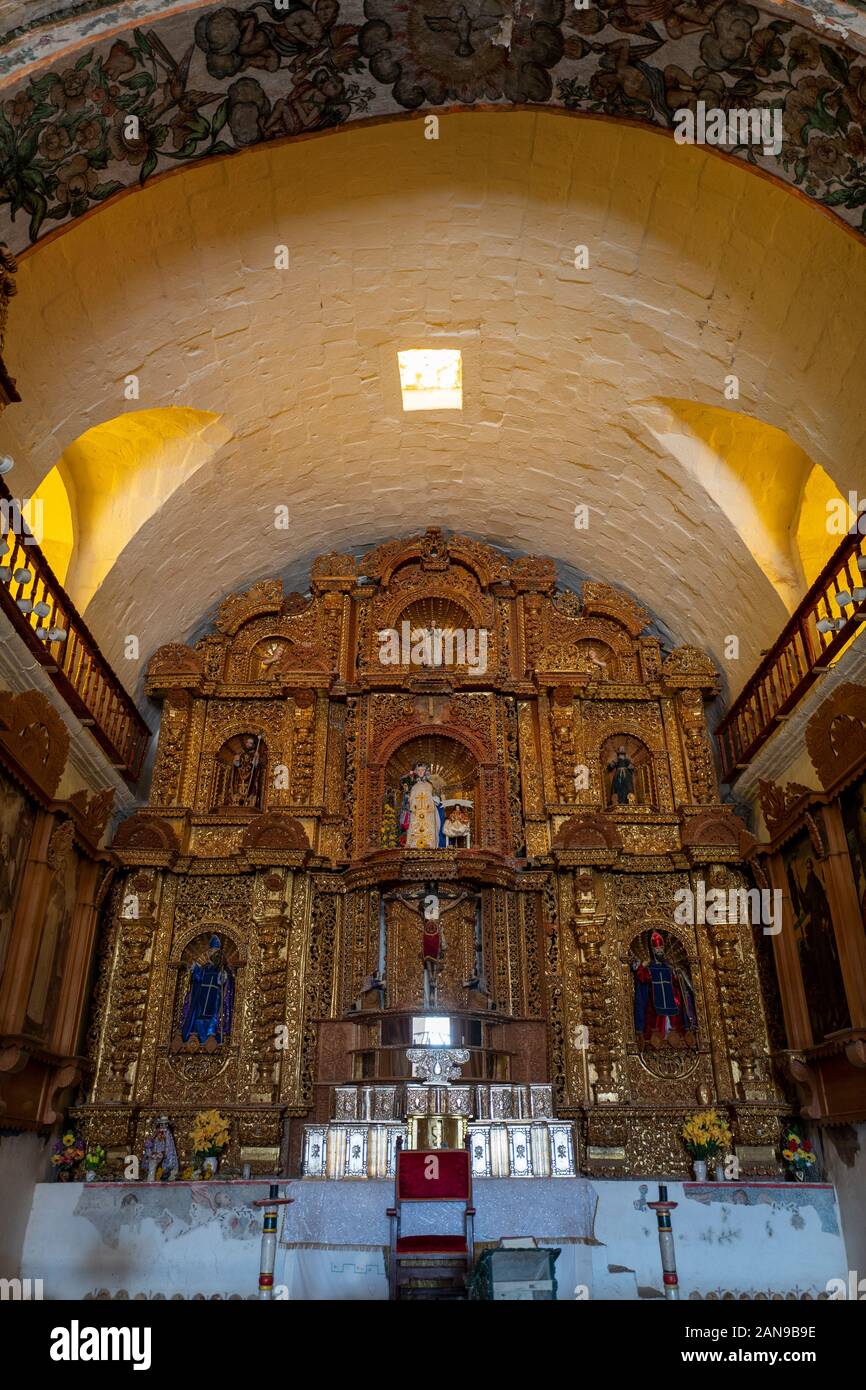 Interior of Iglesia Santa Ana church in Macarenas, Peru Stock Photo - Alamy