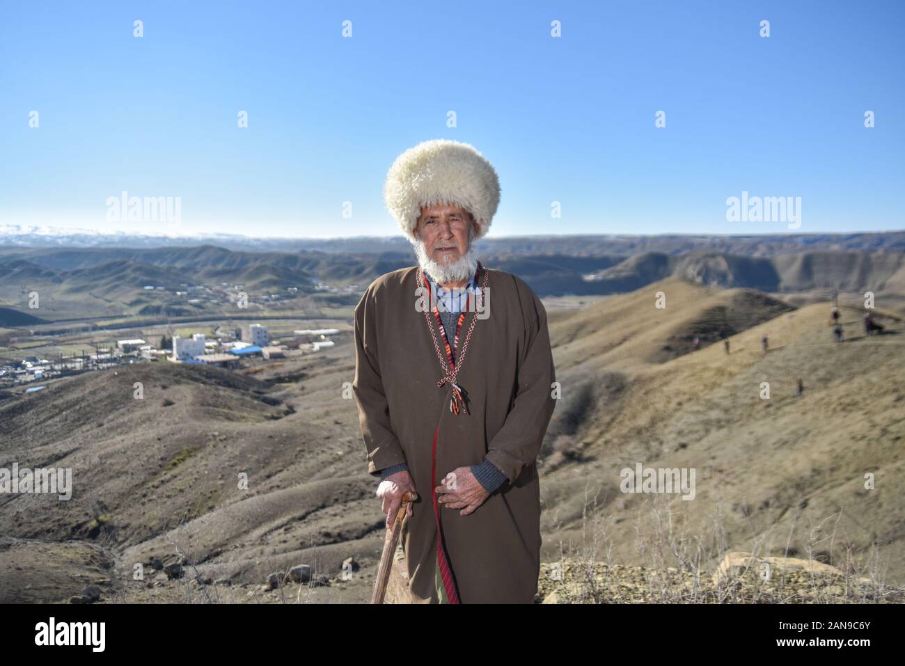 A Turkmen man wearing traditional Turkmen's costume in Raz-and-Jargalan ...