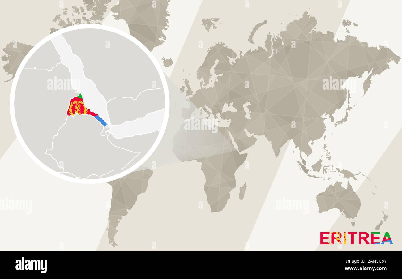 Zoom on Eritrea Map and Flag. World Map Stock Vector Image & Art - Alamy