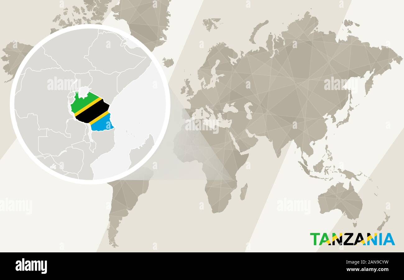 Location tanzania on world Stock Vector Images - Alamy
