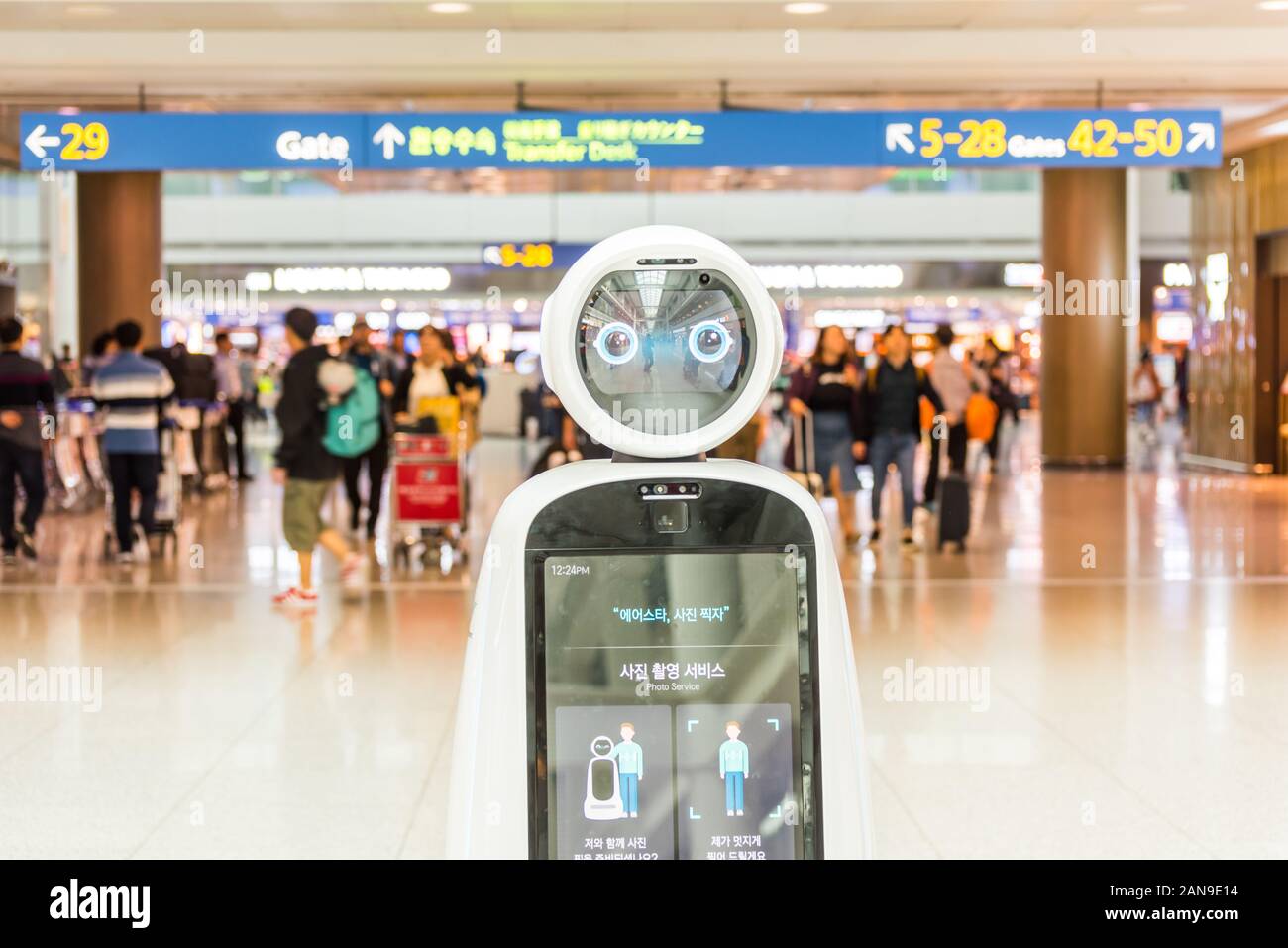Information Robot at the Seoul-Incheon International Airport, the ...