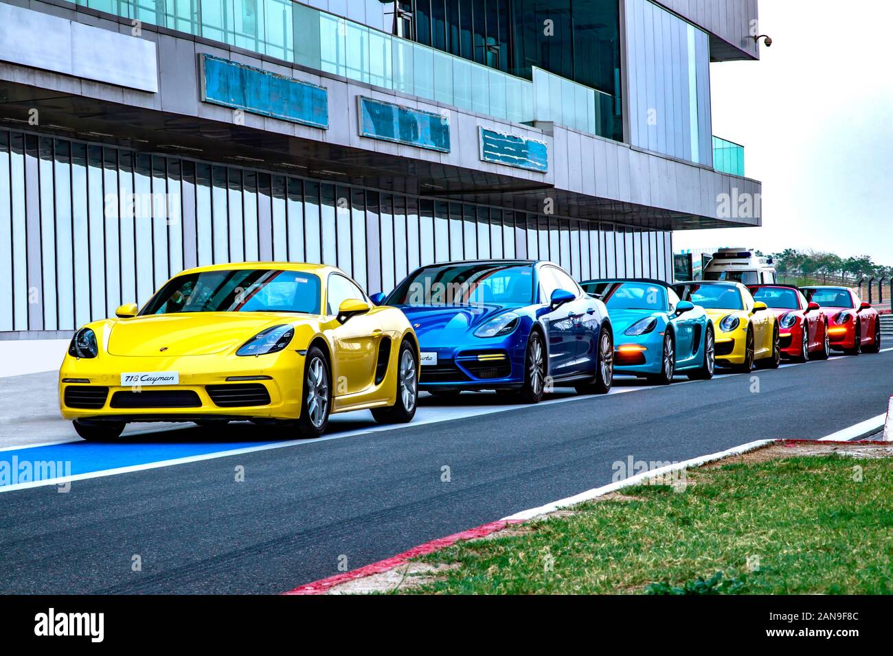 Luxury cars from Porsche at Buddh International Circuit, Greater Noida ...