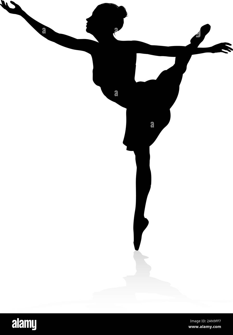 Ballet Dancer Leaping Silhouette