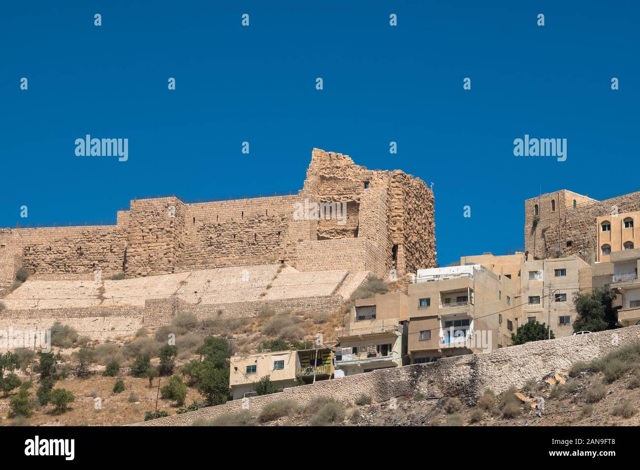medieval crusaders castle, Al Karak, Jordan, Middle East Stock Photo ...