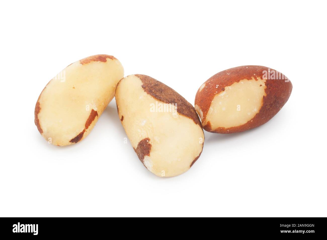 Studio shot of peeled Brazil Nuts isolated on a white background Stock ...