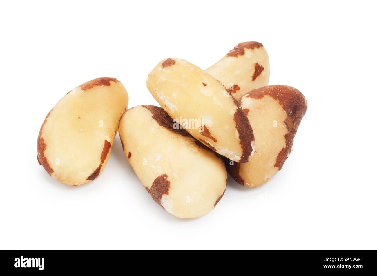 Studio shot of peeled Brazil Nuts isolated on a white background Stock ...