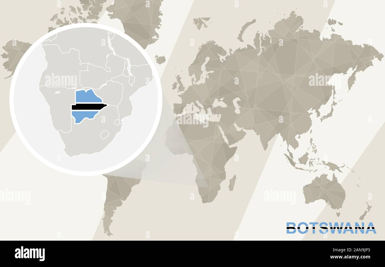 Zoom botswana flag on map hi-res stock photography and images - Alamy