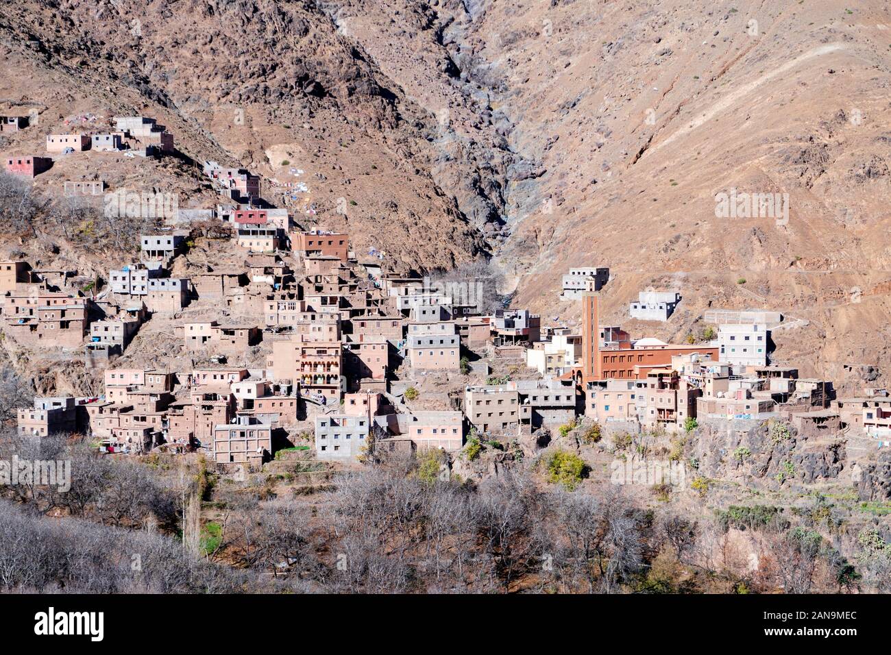 Small berber village located high in Atlas mountains, Morocco Stock ...