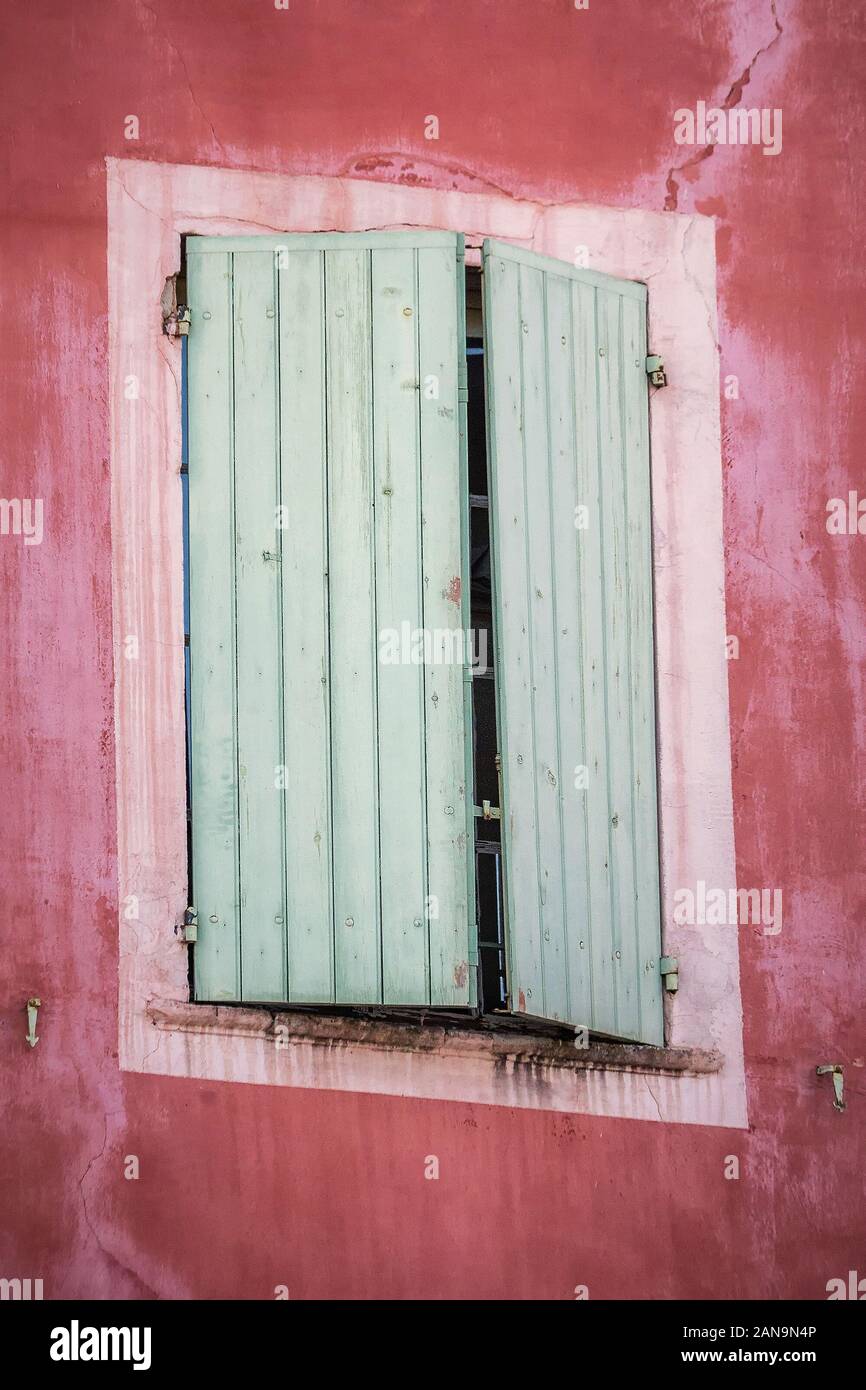 Colorfull windows and doors of romantic summer at Provence, France ...