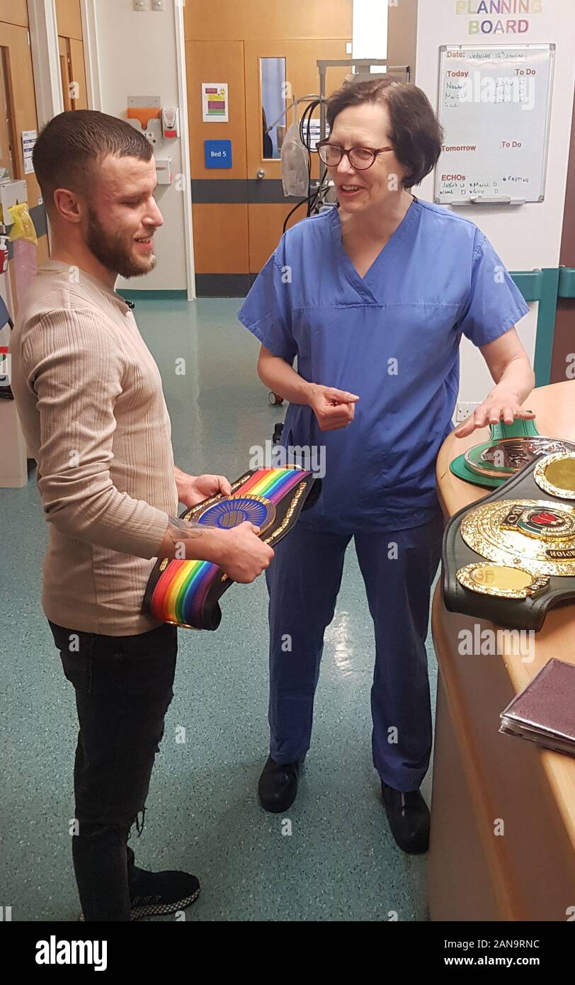 Champion boxer Tommy Frank with surgeon Carin Van Doorn at Leeds ...