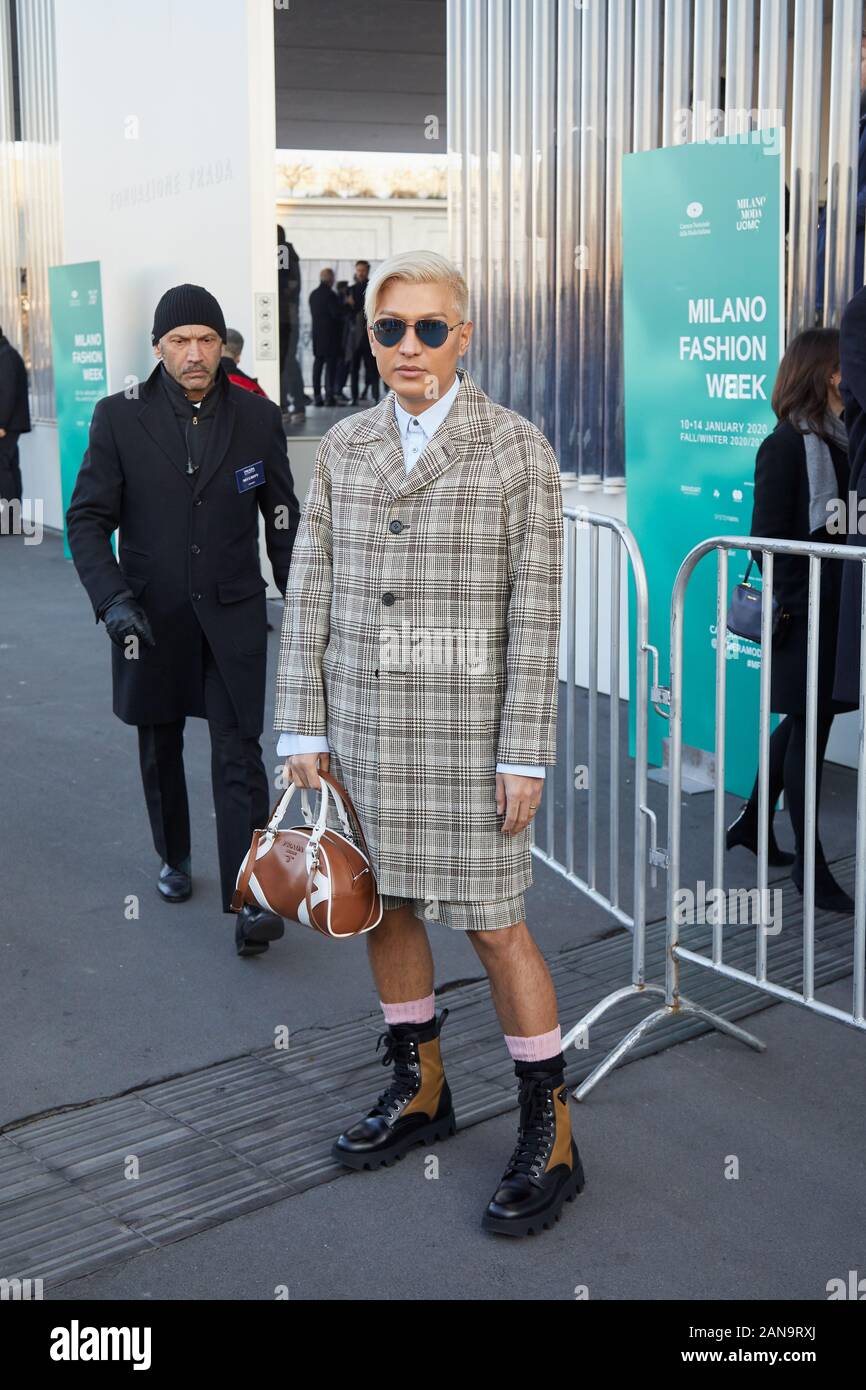MILAN, ITALY - JANUARY 12, 2019: Bryanboy before Prada fashion show ...