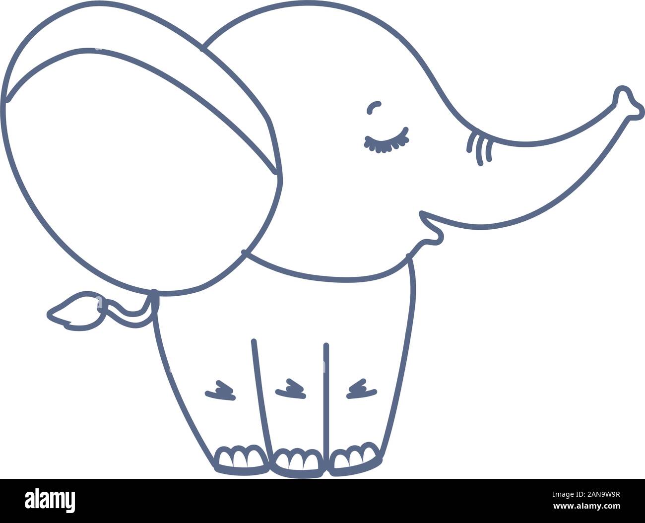 Isolated cute elephant cartoon vector design Stock Vector Image & Art ...