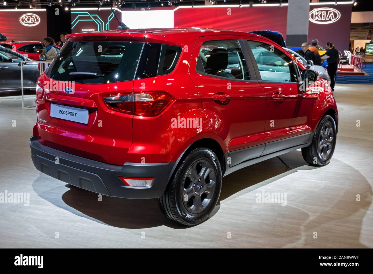 BRUSSELS - JAN 9, 2020: New 2020 Ford EcoSport compact SUV car model ...