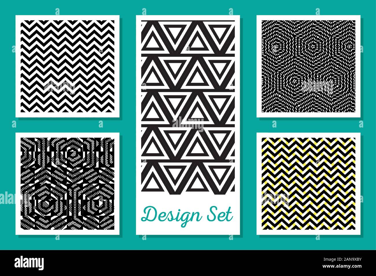 design set of geometric monochromatic patterns Stock Vector Image & Art ...