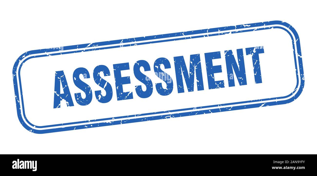 assessment stamp. assessment square grunge blue sign Stock Vector Image ...