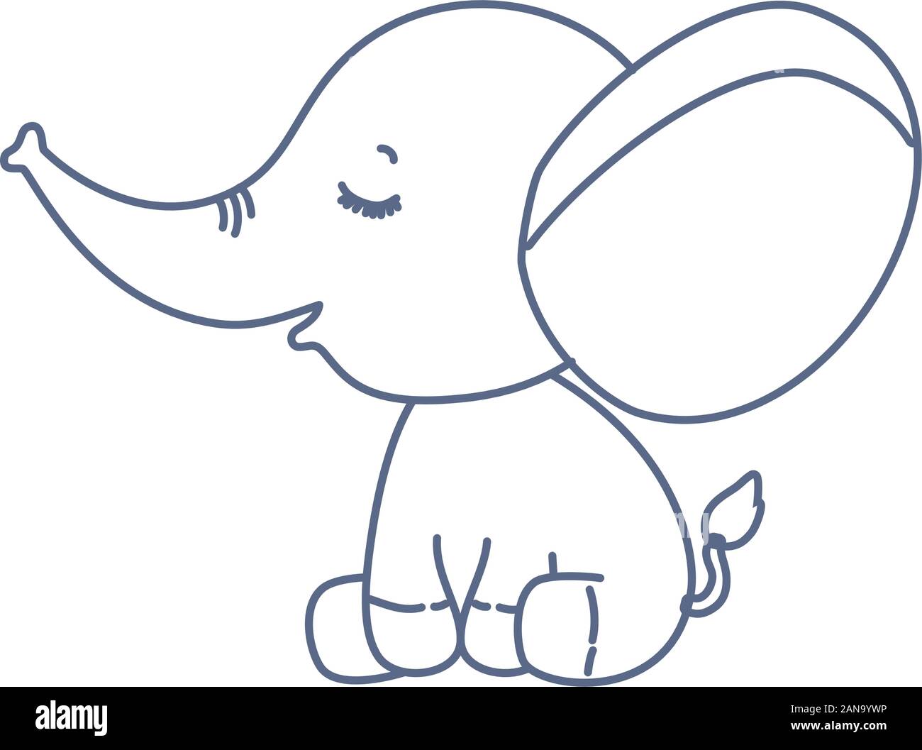 Isolated cute elephant cartoon vector design Stock Vector Image & Art ...