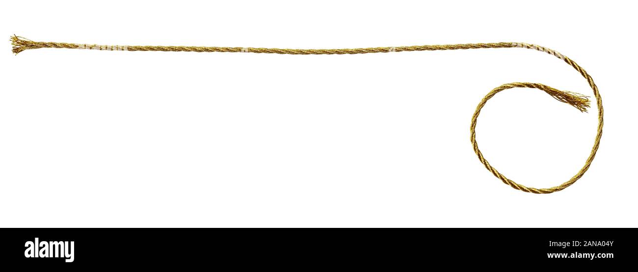 Golden metallic rope isolated on white Stock Photo - Alamy