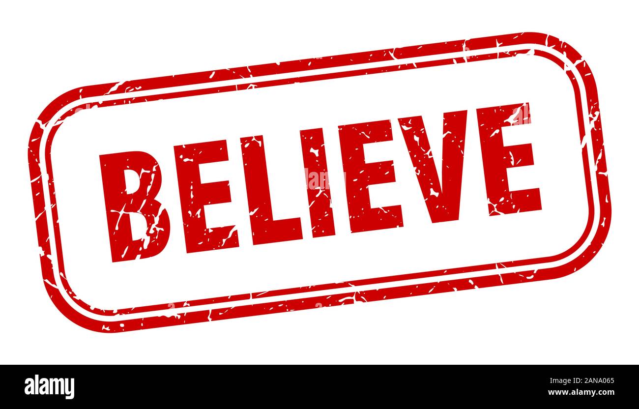 believe stamp. believe square grunge red sign Stock Vector Image & Art ...