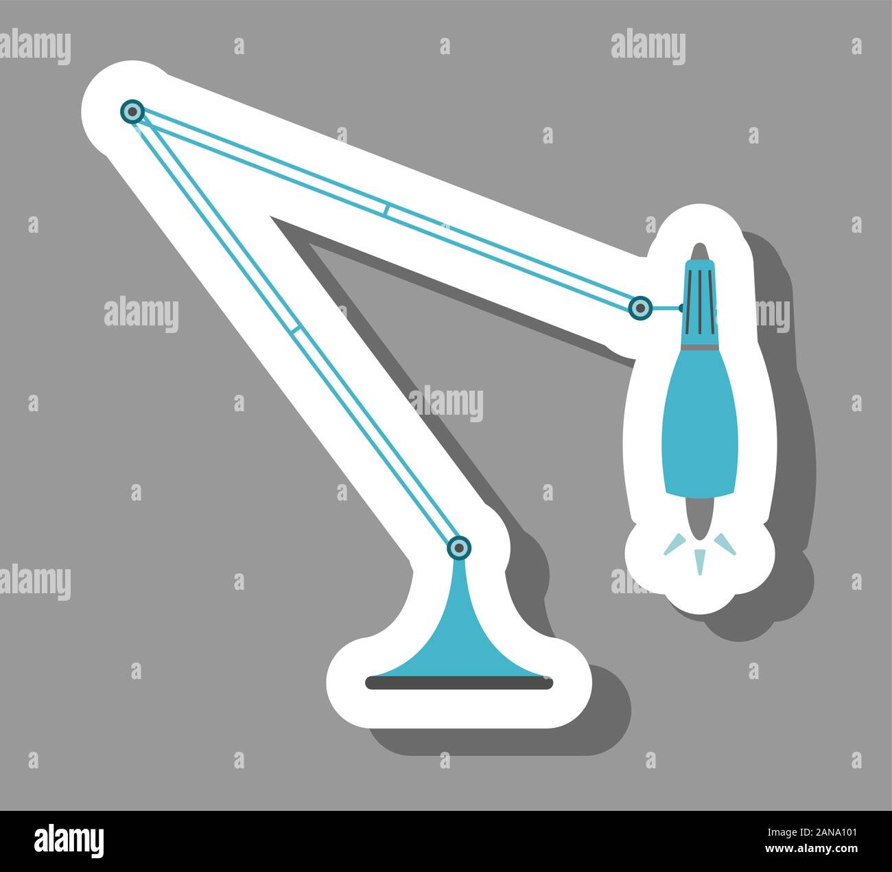 Desk lamp icon that symbolizes office and work. All the objects ...