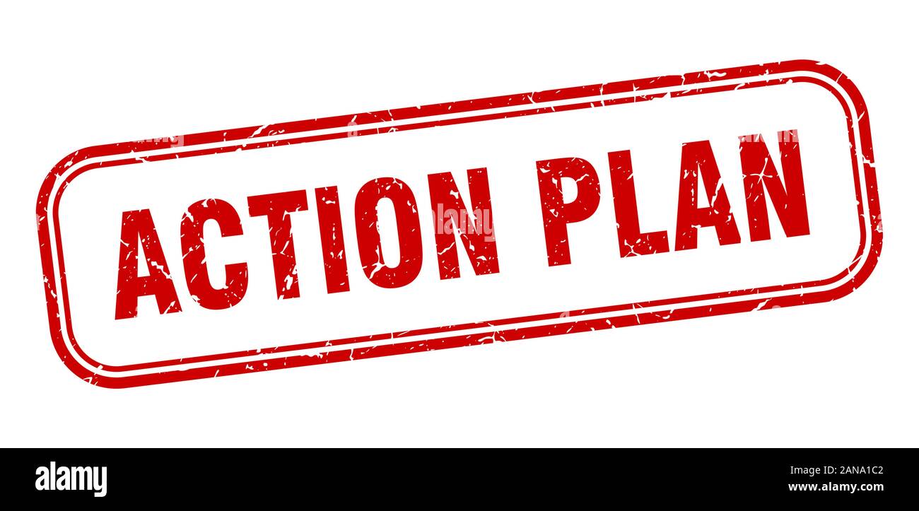 action plan stamp. action plan square grunge red sign Stock Vector ...