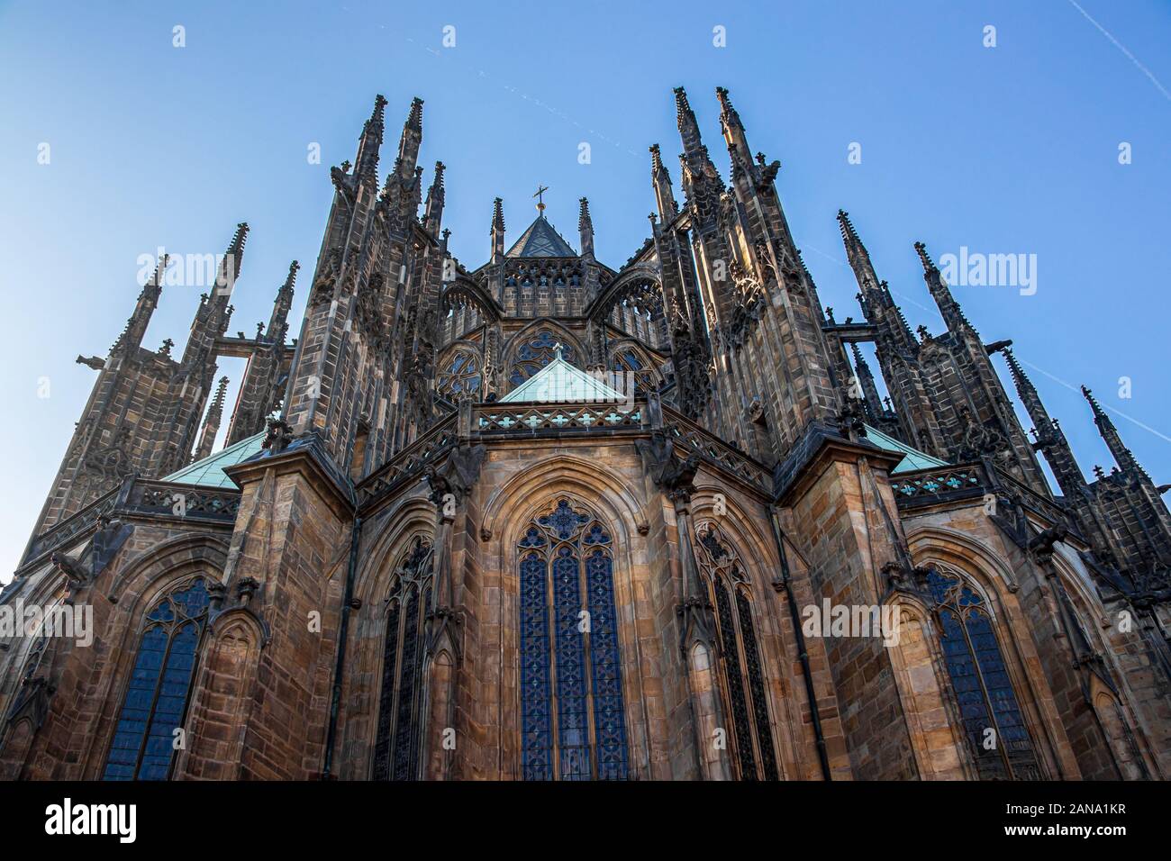 Rear side of St. Vitus Cathedral Stock Photo - Alamy