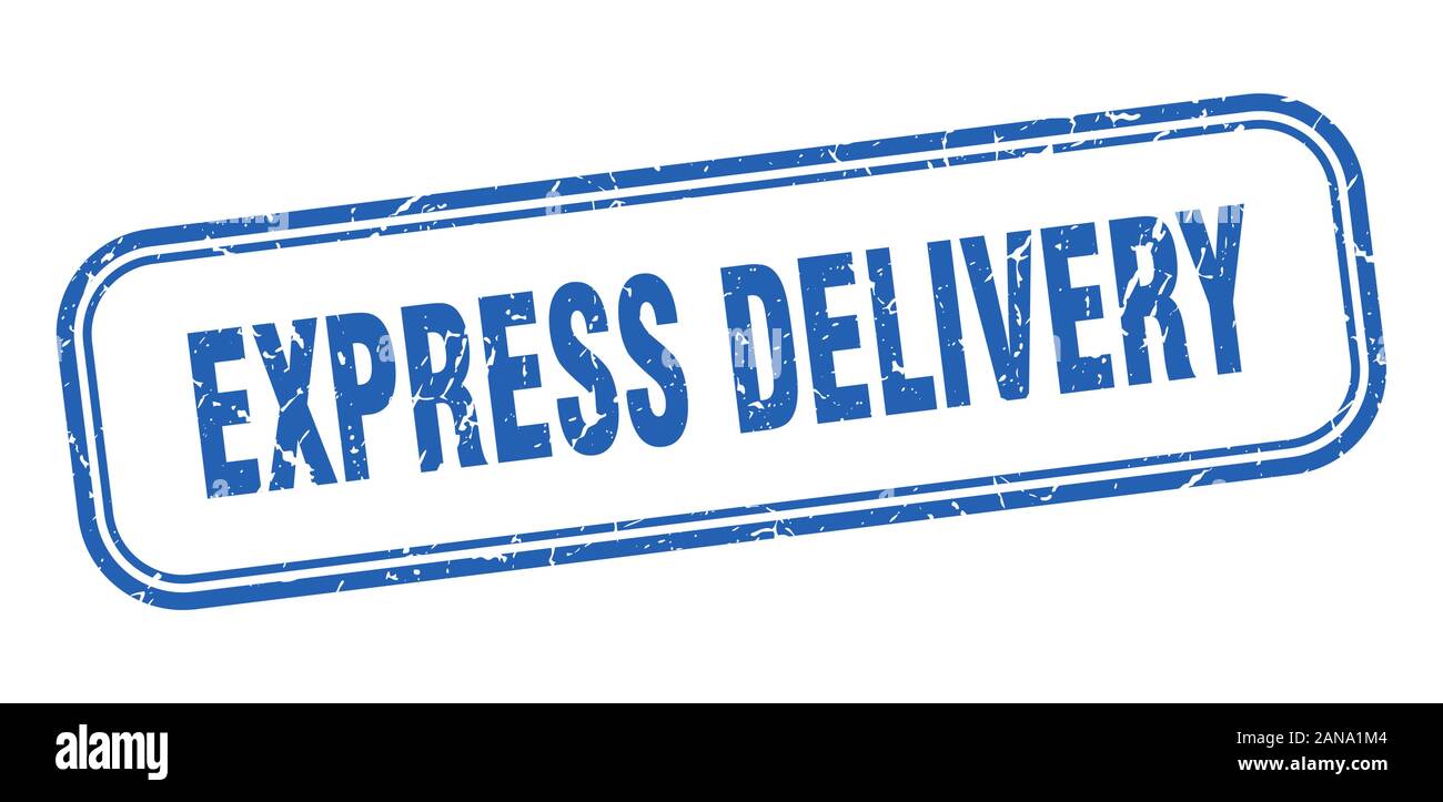 express delivery stamp. express delivery square grunge blue sign Stock ...