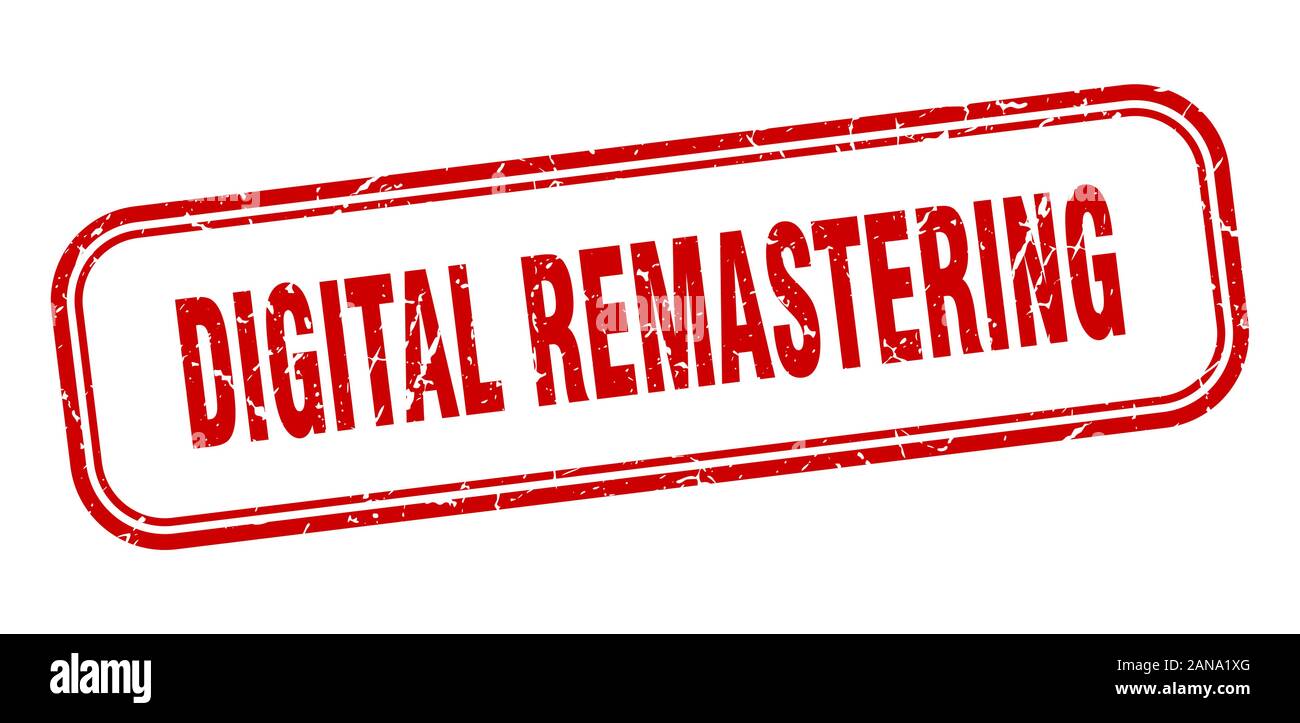 digital remastering stamp. digital remastering square grunge red sign ...
