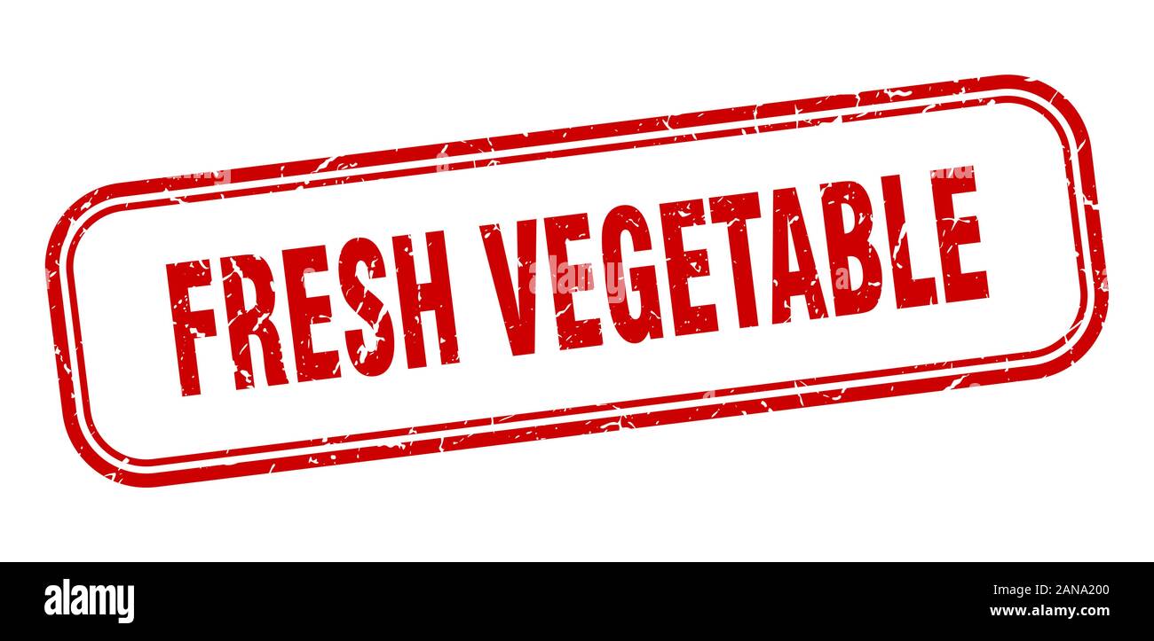 fresh vegetable stamp. fresh vegetable square grunge red sign Stock ...