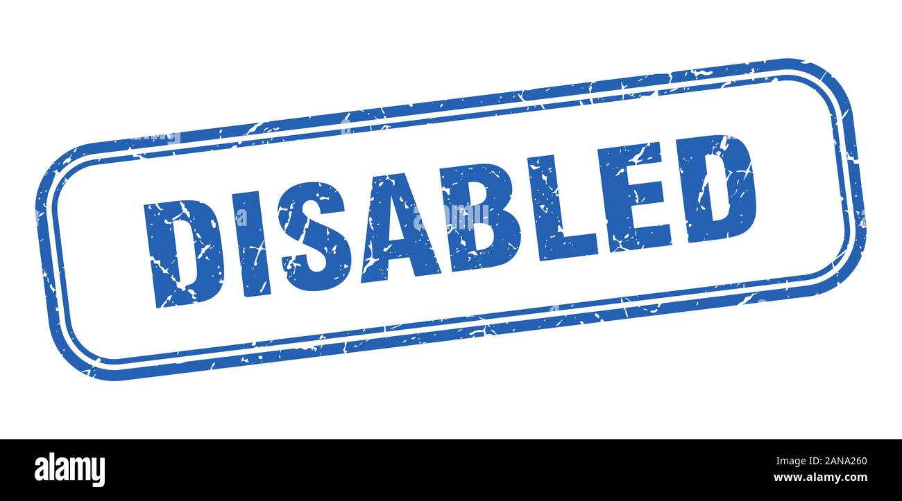 disabled stamp. disabled square grunge blue sign Stock Vector Image ...