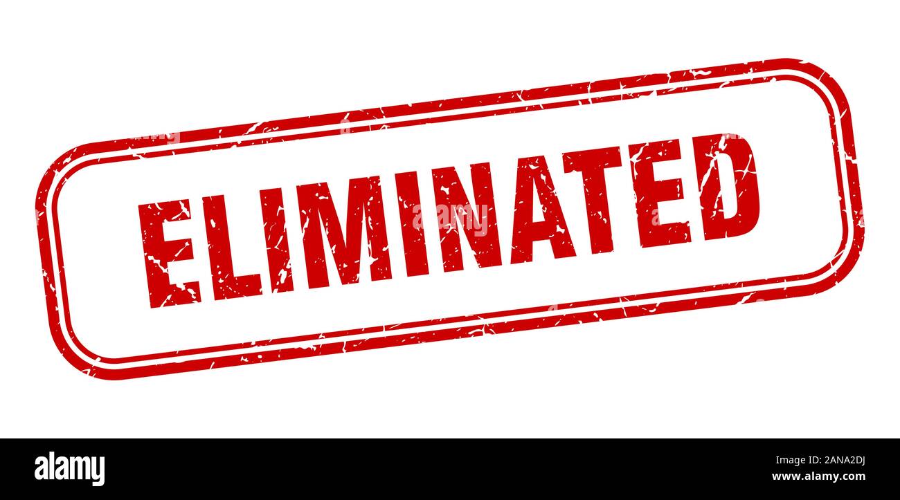 eliminated stamp. eliminated square grunge red sign Stock Vector Image ...