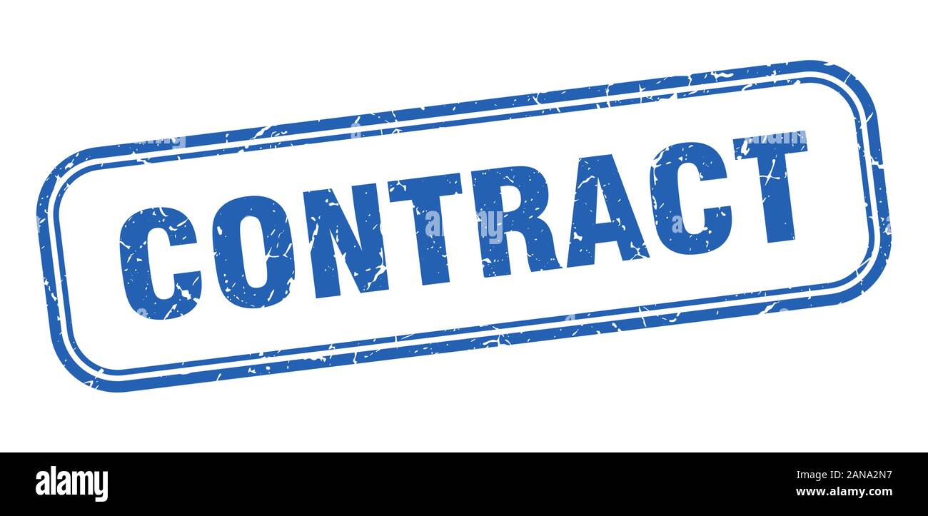contract stamp. contract square grunge blue sign Stock Vector Image ...